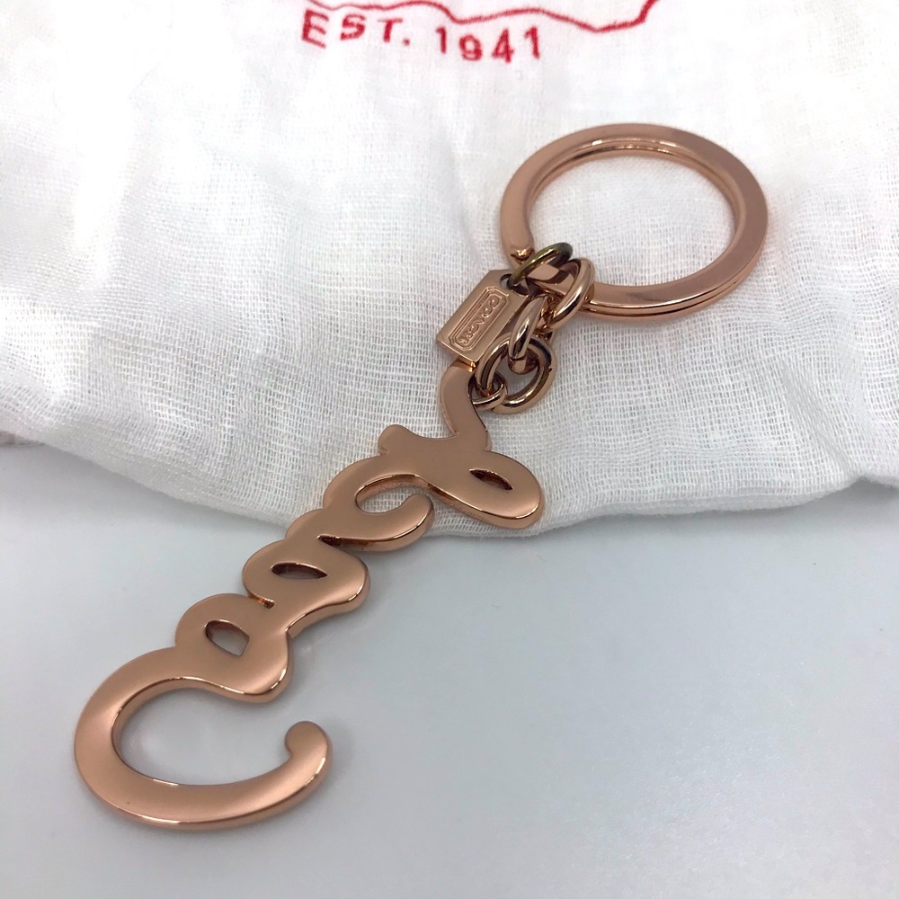 Coach Bedazzled Script Key Ring - Gem